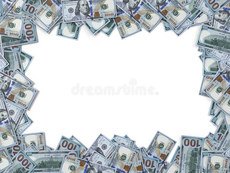 Dollar Banknotes Scattered on the Ground. Image with Rectangular Copy ...