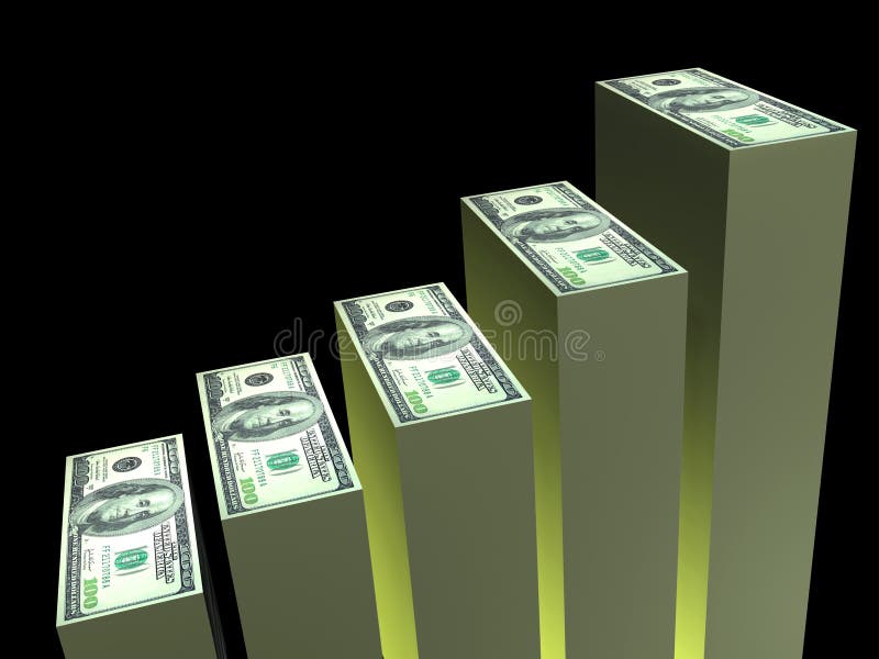 Dollar bar chart stock illustration. Illustration of bill - 2246686