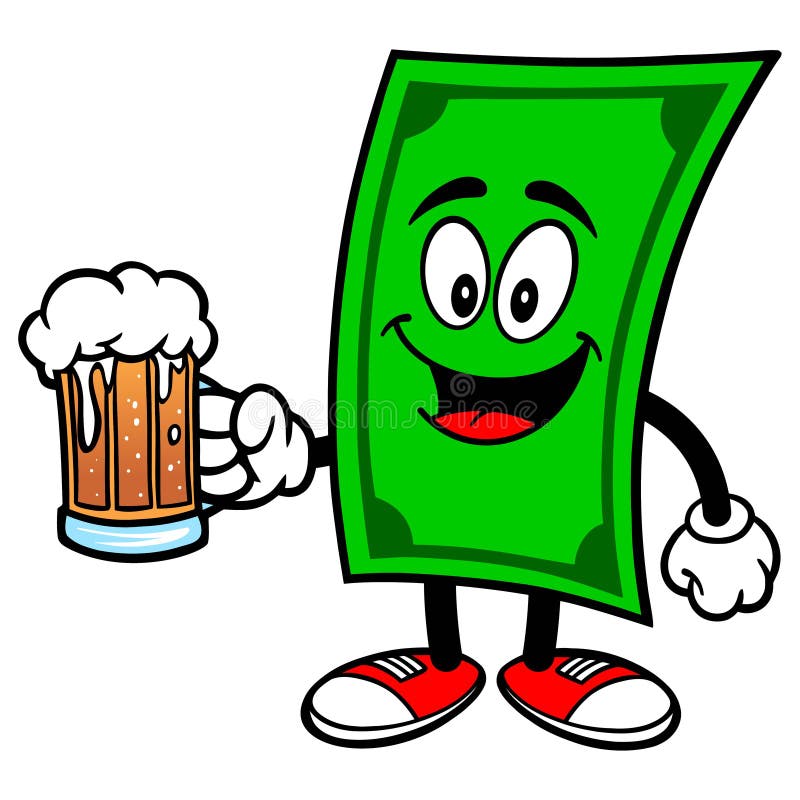 Dollar with Beer stock vector. Illustration of wealth - 53849669