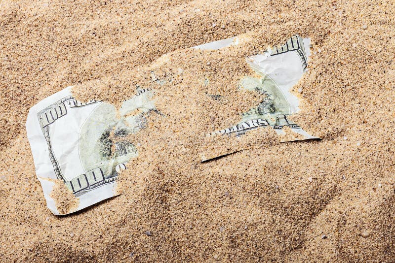 USD Money Bag Buried In To Rubble Stock Image - Image of pecuniary ...