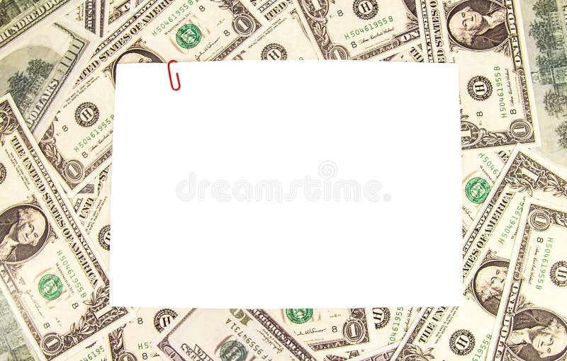 Dollar Bill Currency Border on White Stock Photo - Image of monetary ...