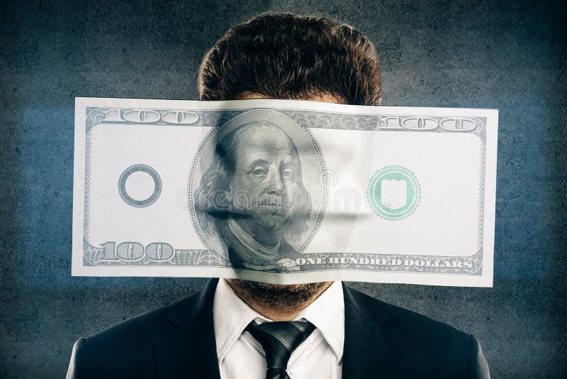Dollar Bill on Face Businessman Stock Photo - Image of bill, business ...