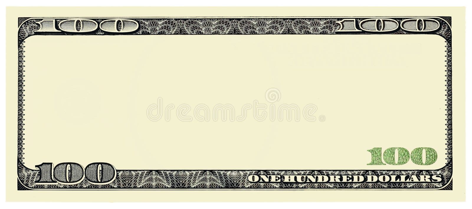 100 Dollar Bill Front with Copyspace, Isolated for Design Stock Photo ...