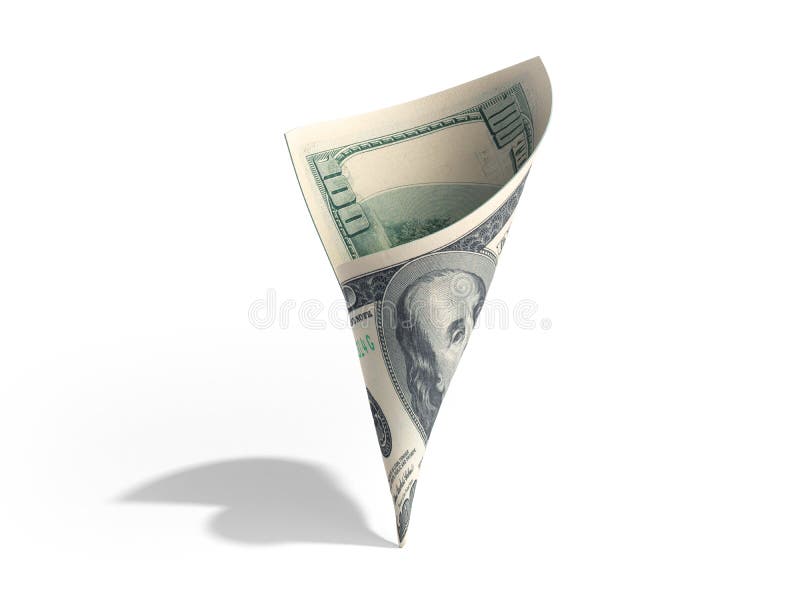 Dollar Bill Paper Envelope 3d Render on White Stock Illustration ...