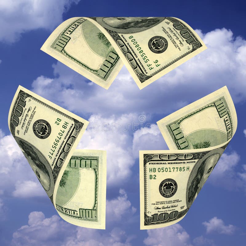 Dollar Bill Recycle Sign stock photo. Image of business - 38902308