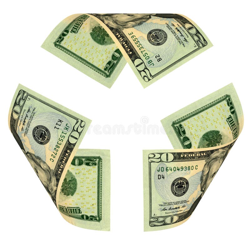 Dollar Bill Recycle Sign stock photo. Image of jackson - 39061612