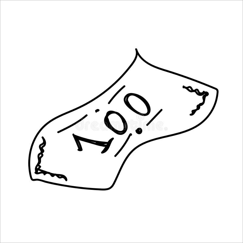 Dollar Bill Stack Traditional Doodle. Icons Sketch Hand Made Stock ...