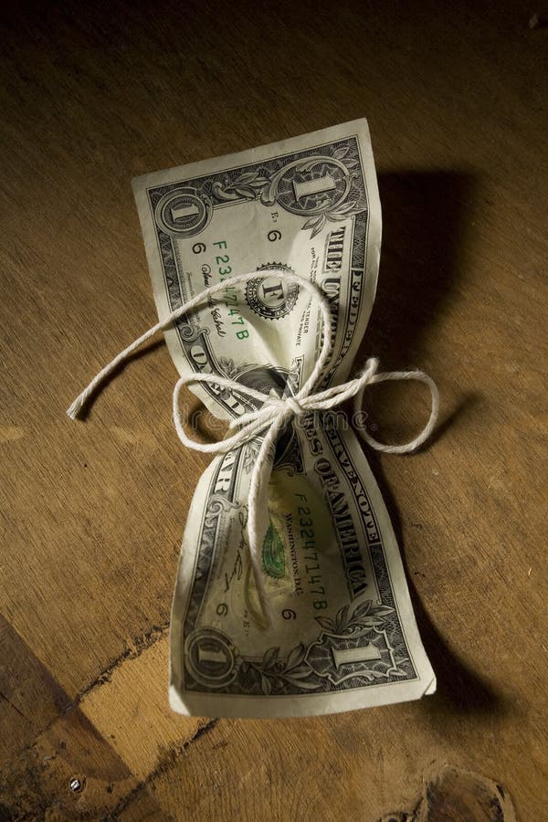 Dollar Bill Tied in String stock photo. Image of paper - 11911002