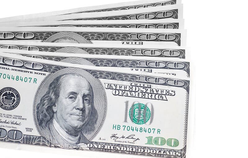 US Dollar Bill on White Background. Stock Image - Image of financial ...