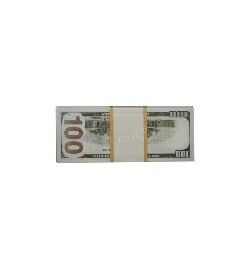 A 100 Dollar Bill on a White Background Stock Image - Image of drawing ...