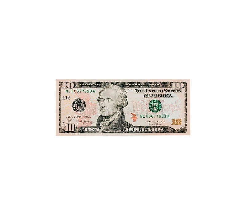 10 Dollar Bill on a White Background and Png File Stock Illustration ...