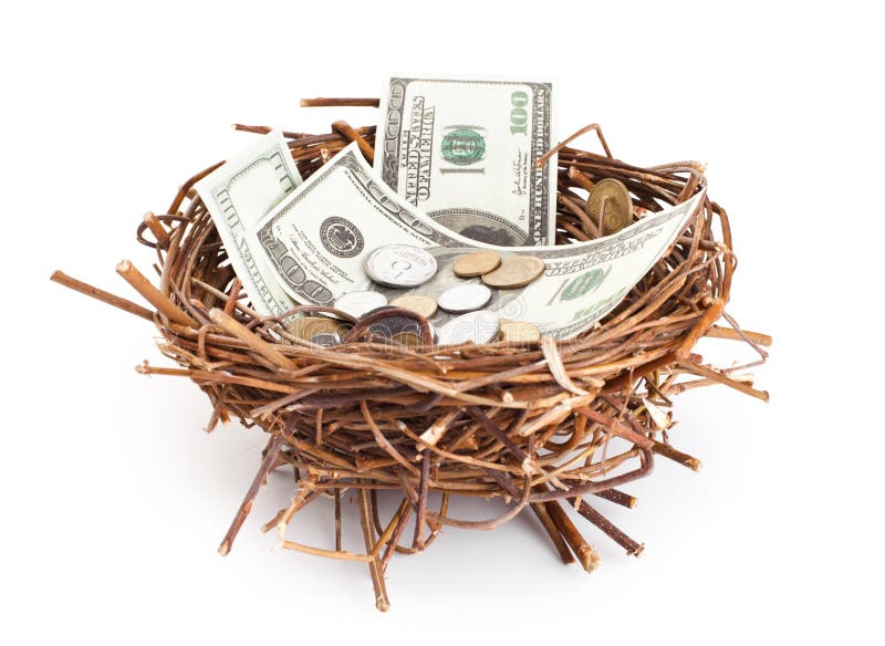 Nest egg with money stock image. Image of currency, nest - 29635731