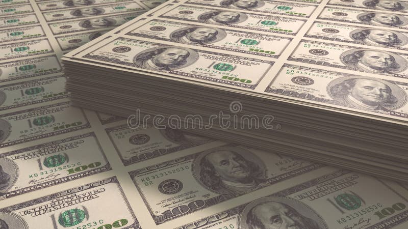 Dollar bills. 3D render stock illustration. Illustration of dollar ...