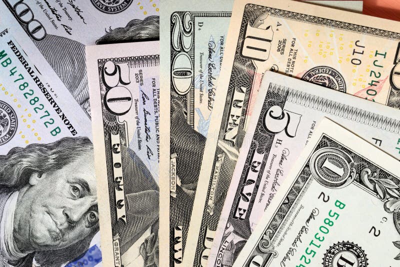 Dollar Bills of Different Value Stock Image - Image of dollar, strong ...