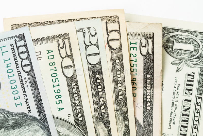 Dollar Bills of Different Values Stock Image - Image of close ...