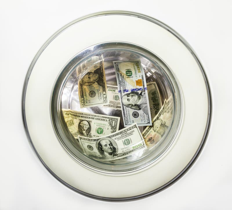 Dollar Bills in the Drum of the Washing Machine Stock Photo - Image of ...