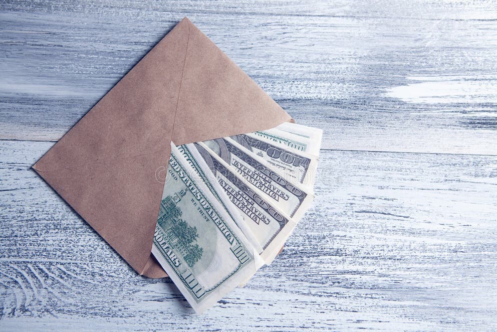 Dollar Bills in an Envelope Stock Image - Image of savings, cash: 235719119