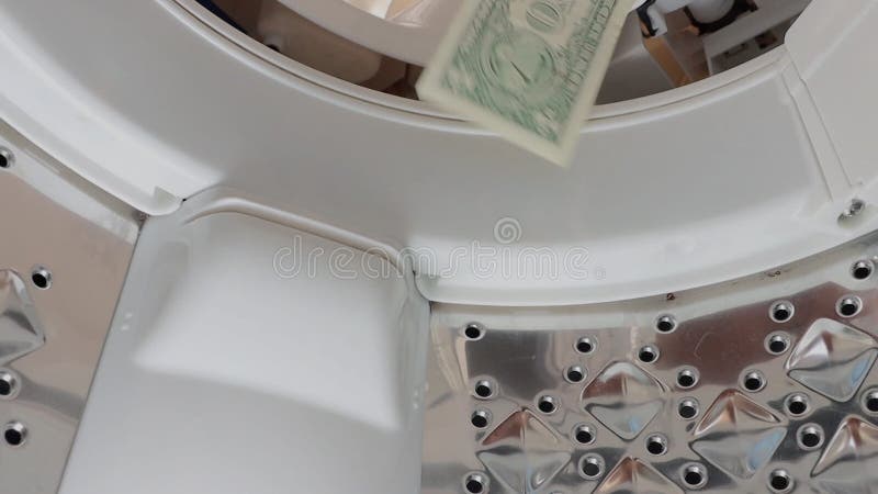 Dollar Bills Fall into the Washing Machine Stock Footage - Video of ...