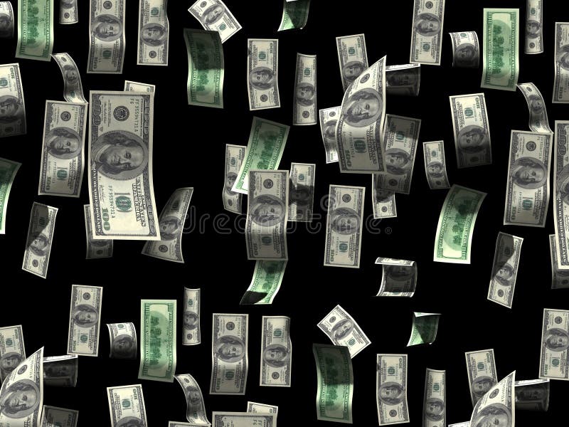 Falling Hundred Dollar Bills Stock Illustration - Illustration of ...