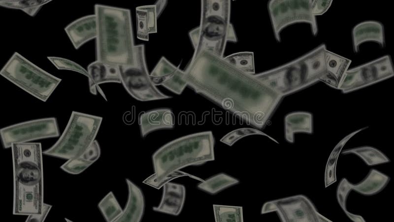 Money Falling Black Background