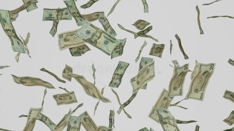 20 Dollar Bills Falling Down. Banknotes. Money Rain Stock Video - Video ...