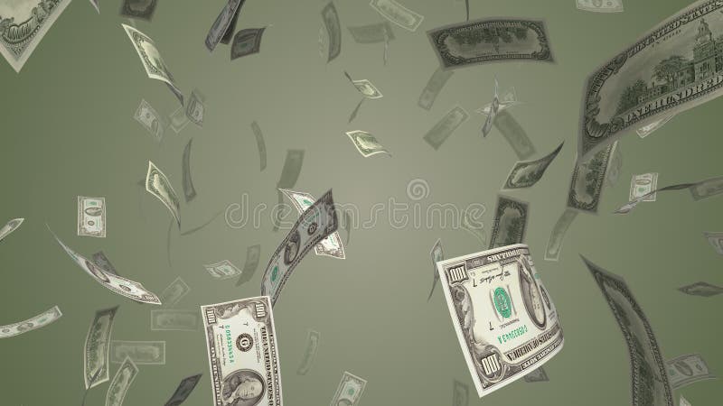 Dollar Bills Falling in Slow Motion Stock Illustration - Illustration ...