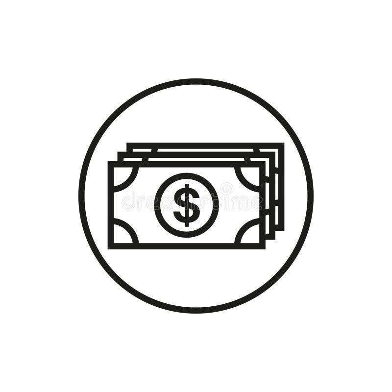Dollar Bills Icon. we Accept Cash, Money Exchange, Payment for Work ...