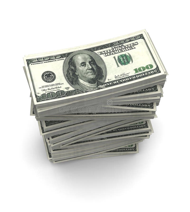 Dollar Bills Packs (with Clipping Path) Stock Illustration ...