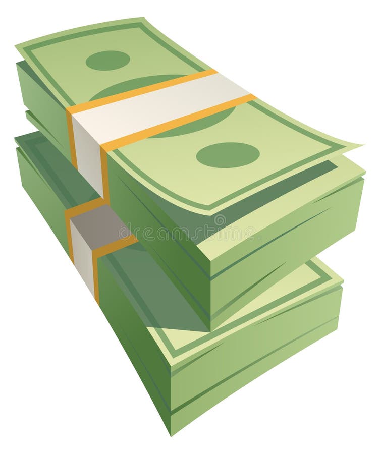 Dollar Bills Stack. Green Banknote Packs Icon Stock Vector ...