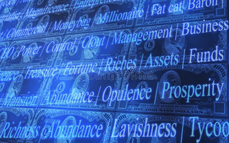 1000 Dollar Bills Stacked Random Words Stock Illustration ...