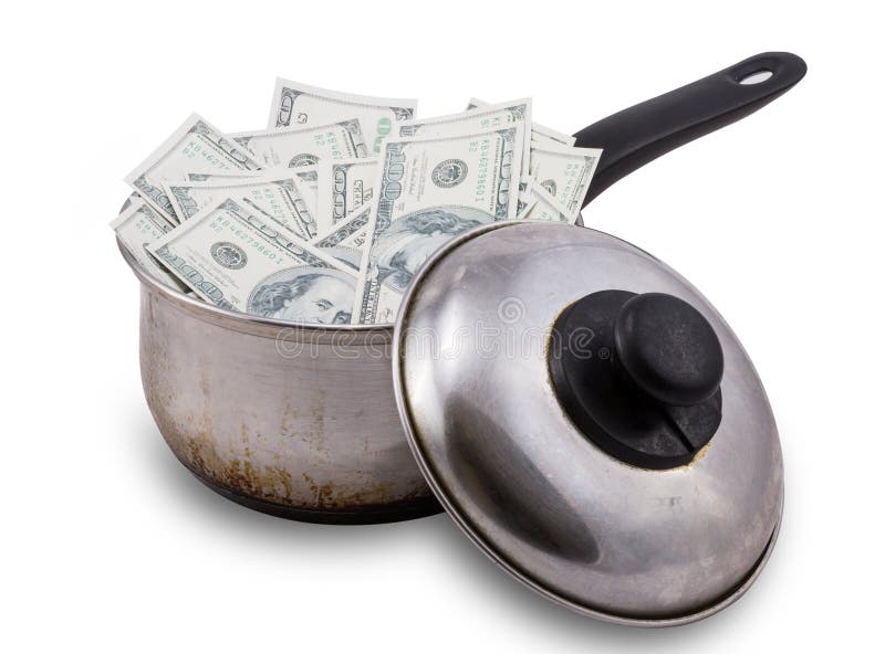 Dollar bills in Used pot stock photo. Image of handle - 58789588