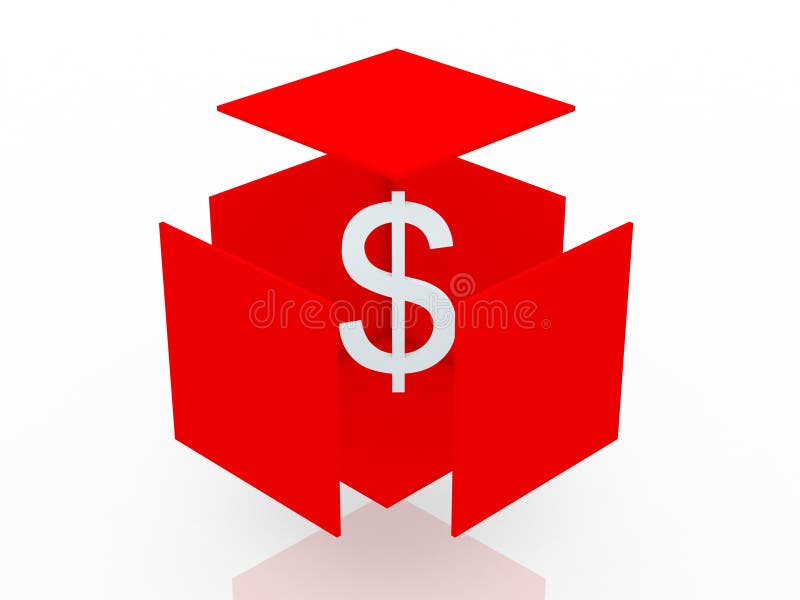 Dollar in box stock illustration. Illustration of package - 24091857