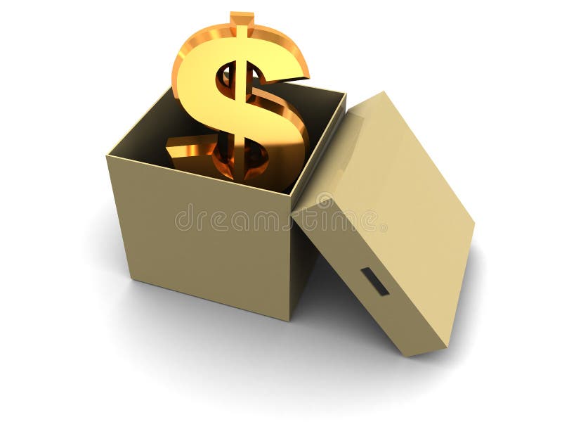 Dollar in the box stock illustration. Illustration of gray - 8469607