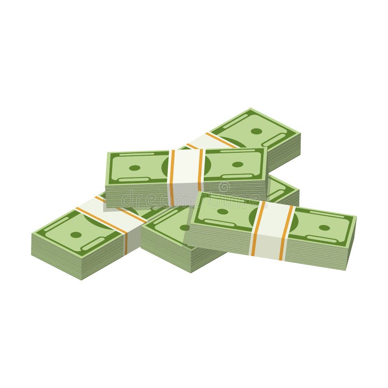 Dollar Bundle Cartoon Vector Icon.Cartoon Vector Illustration Banknotes ...