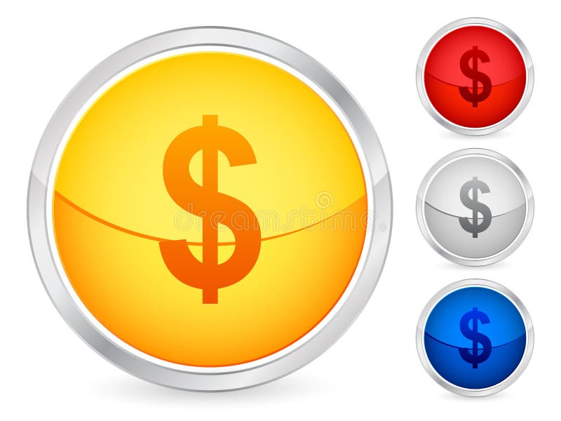 Vector Buttons of Money Symbol Stock Vector - Illustration of arrow ...