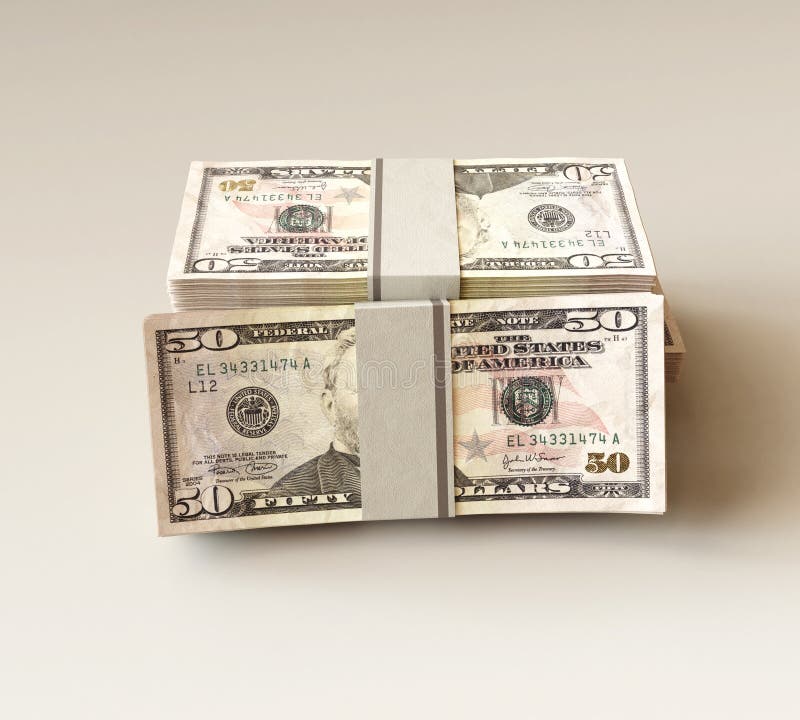 Dollar Cash Note Pile stock illustration. Illustration of paper - 280633864