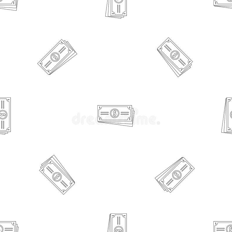Dollar Cash Pattern Seamless Vector Stock Vector - Illustration of note ...
