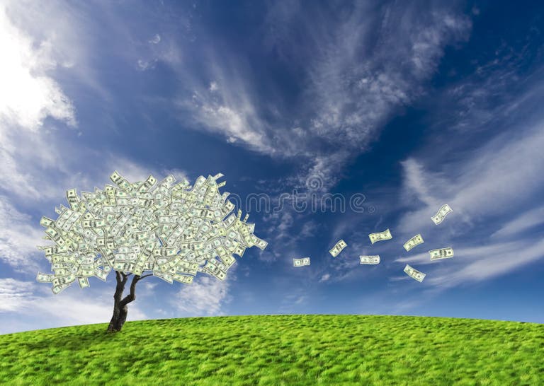 Dollar cash tree stock illustration. Illustration of background - 3826520
