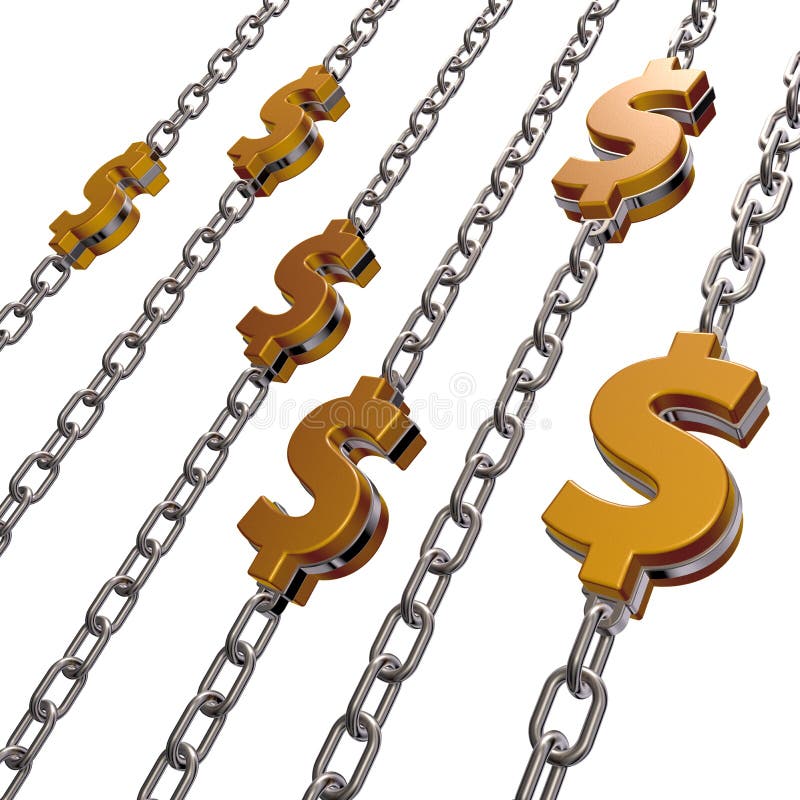 Dollar chains stock illustration. Illustration of link - 27565862