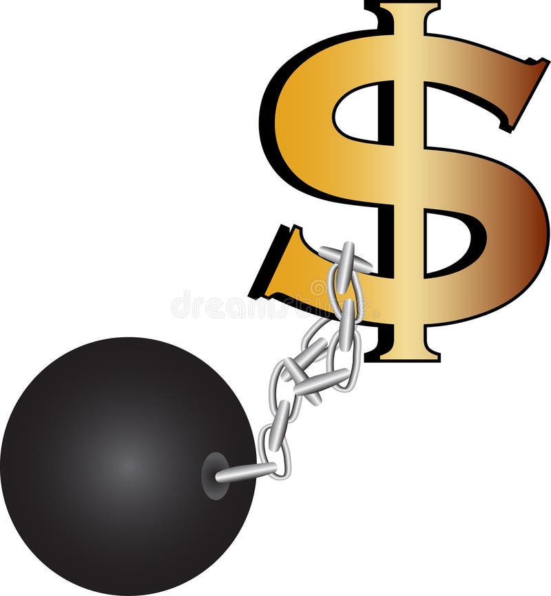 Dollar ball and chain stock illustration. Illustration of chain - 34210765