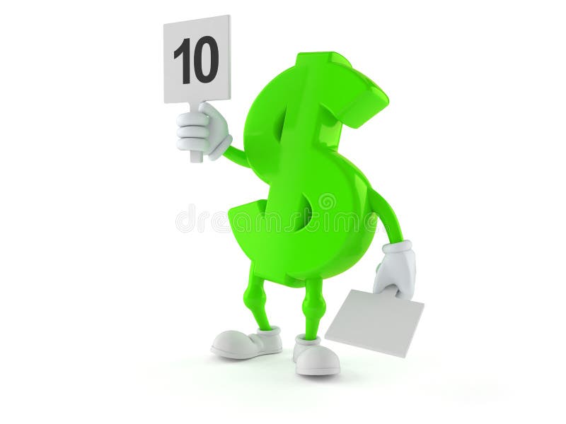 Dollar Character with Rating Number Stock Illustration - Illustration ...