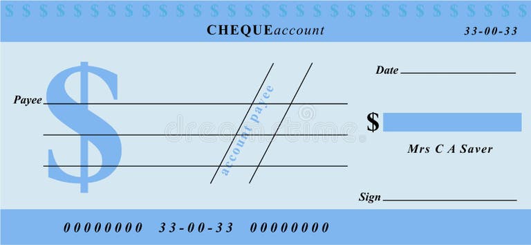 Dollar cheque stock illustration. Illustration of account - 4182842