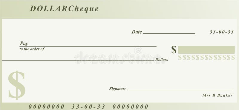 Dollar cheque stock illustration. Illustration of cheque - 4182916