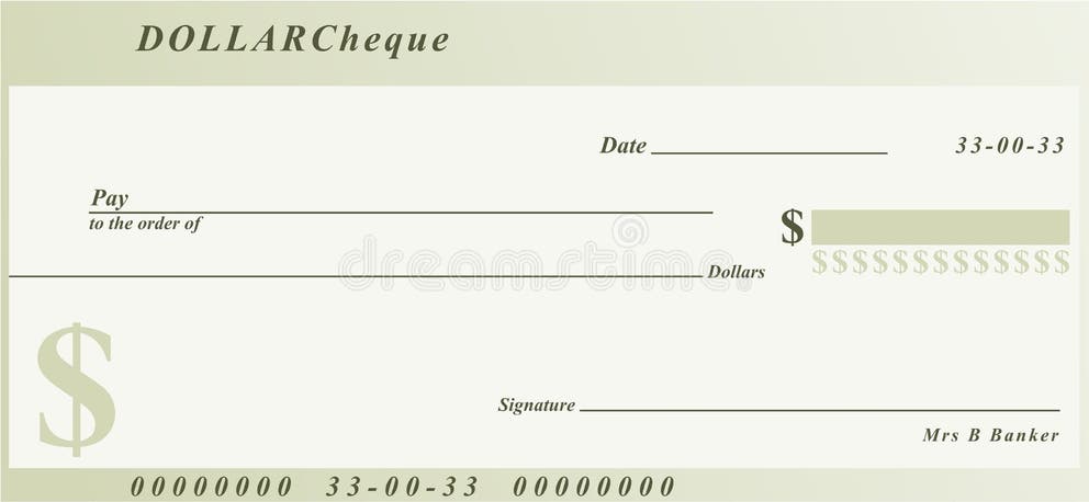 Dollar cheque stock illustration. Illustration of cheque - 4182916