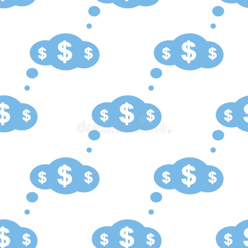Dollar Cloud Seamless Pattern Stock Vector - Illustration of dream ...