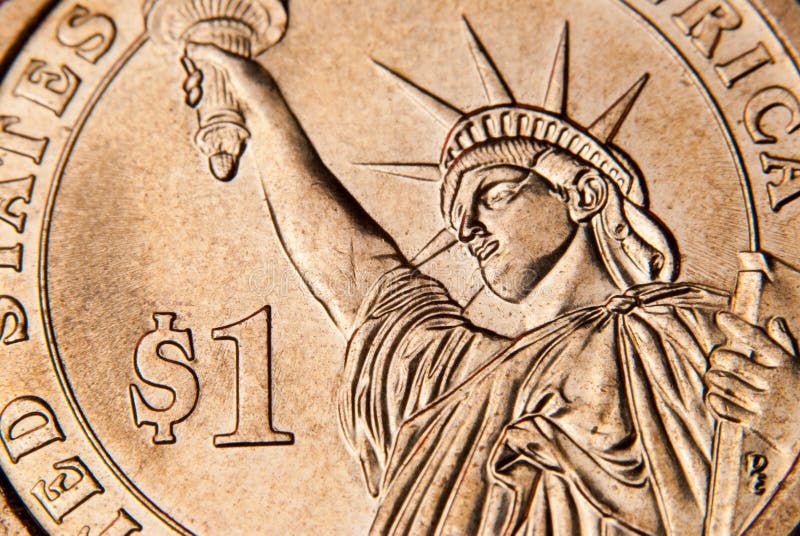 One dollar coin stock photo. Image of dollar, close, metal - 7637002