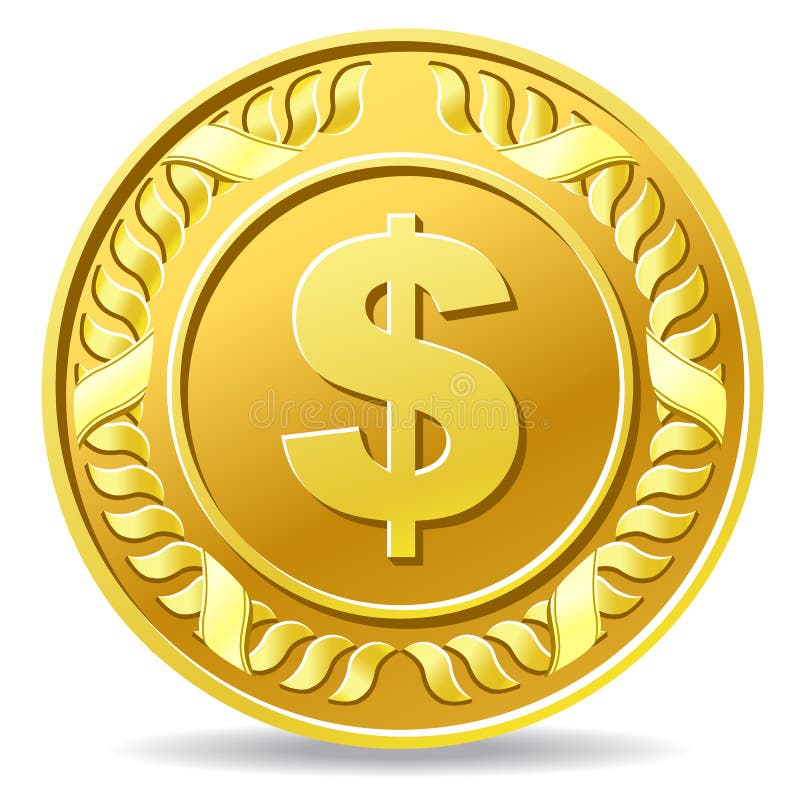 One Dollar Coin Vector Illustration Stock Vector - Illustration of ...