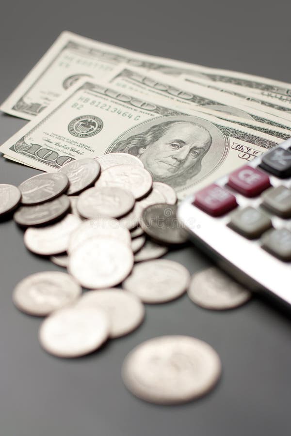 Dollar, Coin and Calculator Stock Photo - Image of market, calculation ...