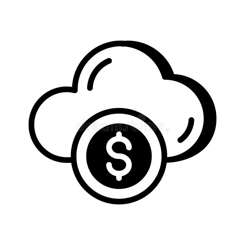 Cloud Money stock illustration. Illustration of glyph - 332544623