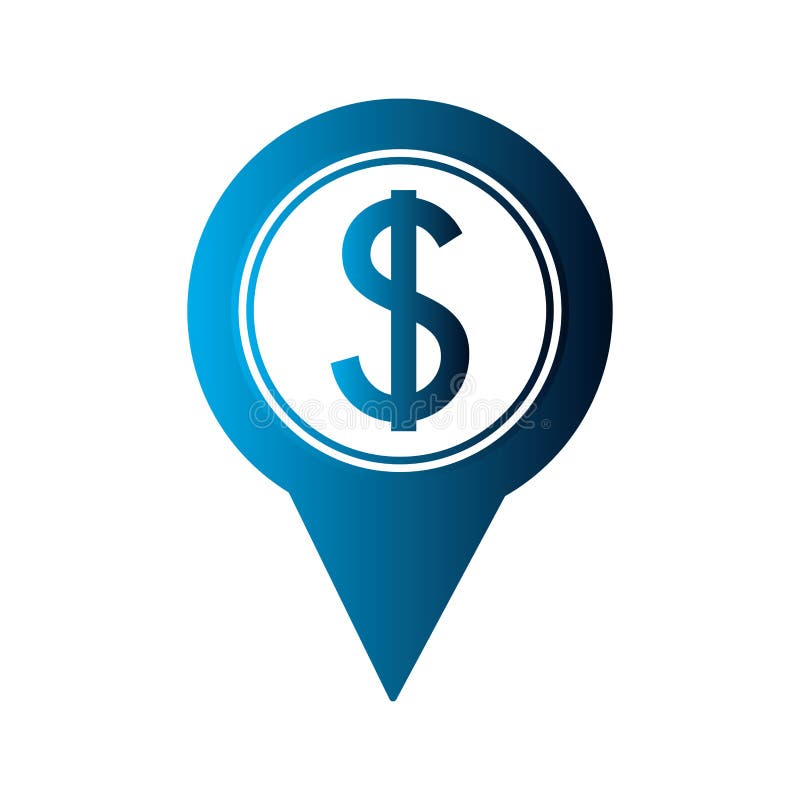 Dollar Coin Currency Money Pointer Location Stock Vector - Illustration ...